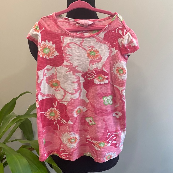 Lilly Pulitzer | Shirts & Tops | Lilly Pulitzer Girls Pink Floral Cap ...